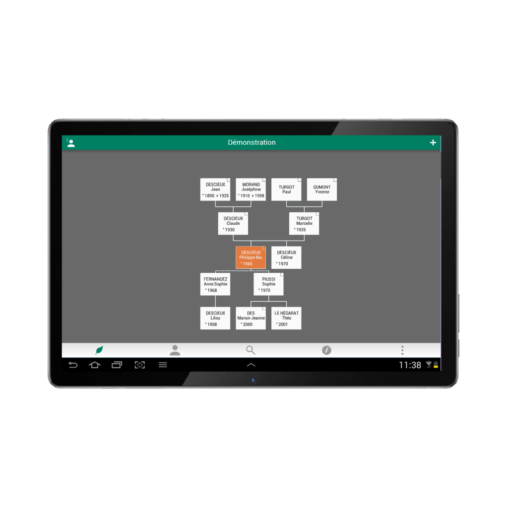 Tablette tactile préparée avec l'Application Généatique mobile + 60 ...